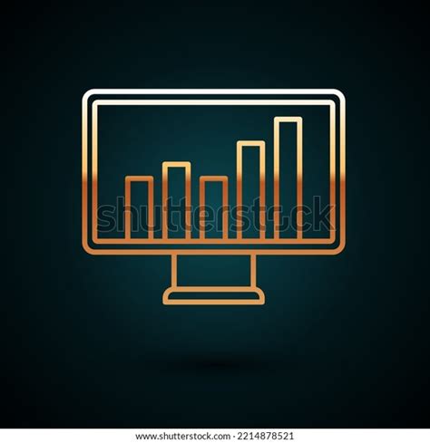 gold line computer monitor graph chart stock vector royalty free