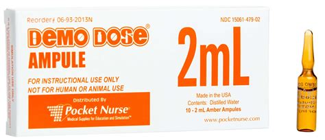 Demo Dose Ampule Amber 2ml Steri Tech Medical Innovations