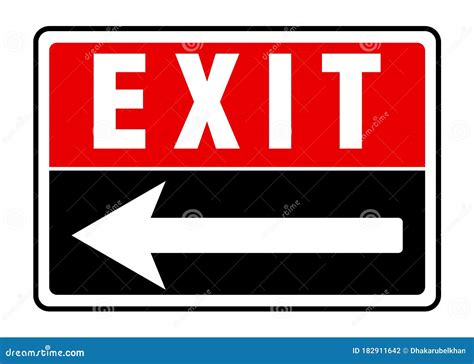 Exit Left Arrow Sign Exit Exit Sign Vector Stock Vector Illustration Of Vector Pictogram