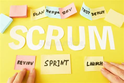 Software Scrum Agile Board With Paper Task Board With Scrum Or Kanban Framework Lean