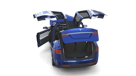 Tesla Model X Blue With Interior 3d Model Cgtrader
