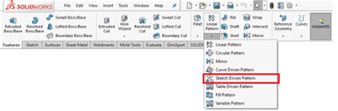 solidworks sketch driven pattern tool tutorial innova systems