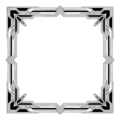 Art Deco Frame Black White Geometric Border Blank Space 67104635