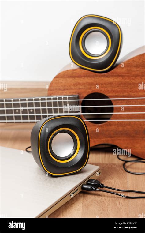Mini USB Stereo Speakers For Laptop Stock Photo Alamy