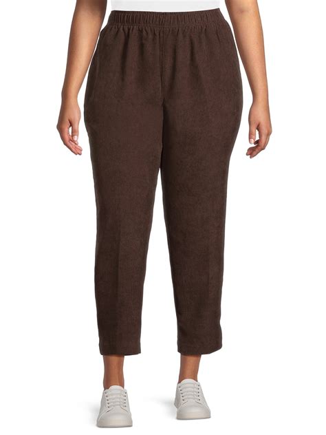 Just My Size Womens Plus Size Corduroy Pull On Pants With Pockets