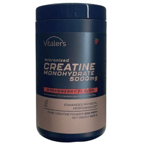Vitalers Sport Créatine Monohydrate Micronisée St Raw Berry 500 G
