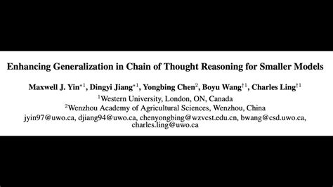 Qa Enhancing Generalization In Chain Of Thought Reasoning For Smaller Models Youtube