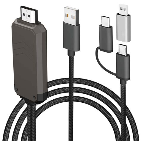 Cable Hdmi A Usb C Mhl Con Microfonoro Usb Y Lighting Iphone Conectar
