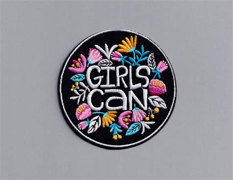Colourful Girls Can Flower Patch Applique Feminist Patches Etsy