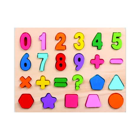 Early Learning Alphabet Numbering Shape Wooden Block Wooden Puzzle