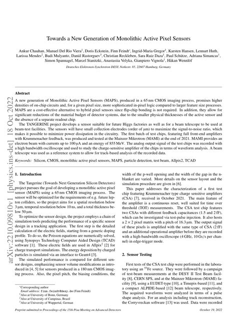 pdf towards a new generation of monolithic active pixel sensors
