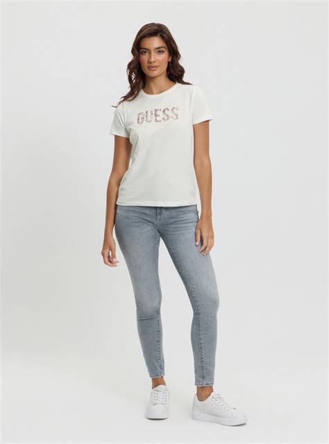 White Python Logo T Shirt Guess