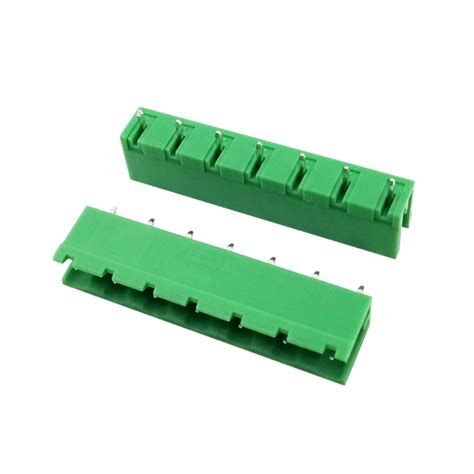 KF2EDGV Green 7 62mm Pitch Male Straight Pins PCB Electrical Plug In Pluggable Screw Wire