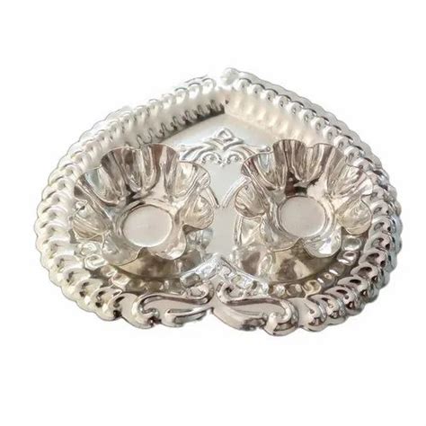 Metal Heart Go Siddhi Silver Plated Haldi Kunku Karanda Packaging Type