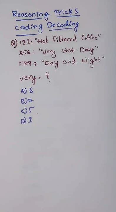 reasoning tricks coding decoding shorts mathshorts mathstricks