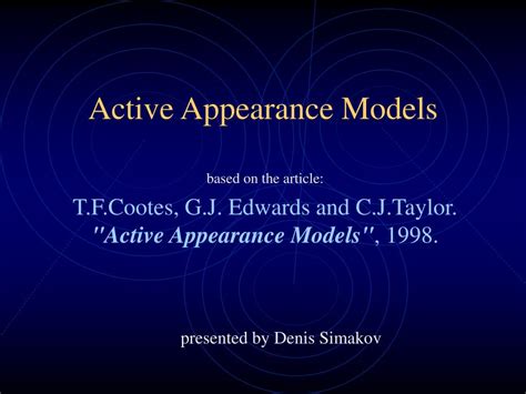 Ppt Active Appearance Models Powerpoint Presentation Free Download Id795584