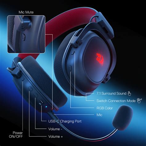 Redragon H510 Zeus X Rgb Wireless Gaming Headset With Mic Redragonshop