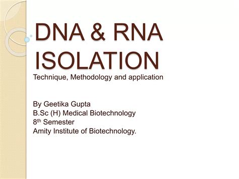 Dna And Rna Isolation Pptx