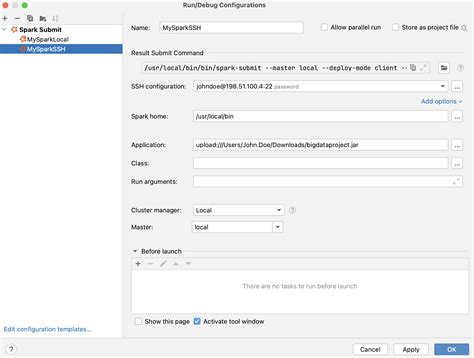 Run Applications With Spark Submit PyCharm Documentation