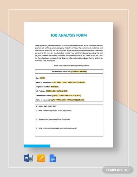 FREE 9 Sample Job Analysis Templates In MS Word PDF Google Docs