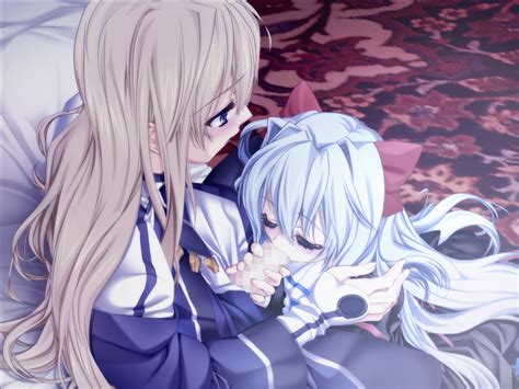 Rule 34 Blue Eyes Blue Hair Blush Bow Censored Closed Eyes Fellatio