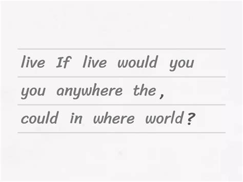 Imaginary Hypothetical Questions Reordenar