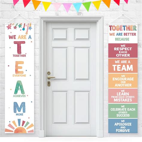2 Pcs Classroom Team Banners Back To School Decorations