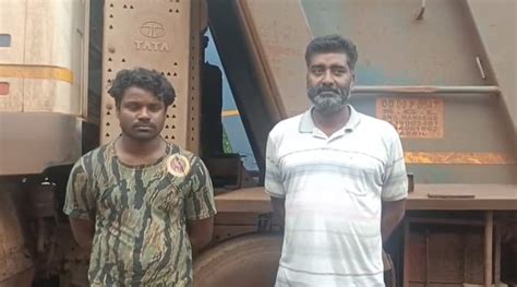 Illegal Iron Fines Transport Busted In Barbil Two Arrested Vehicle
