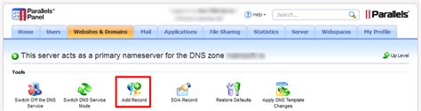 create a spf record on parallels plesk panel mail
