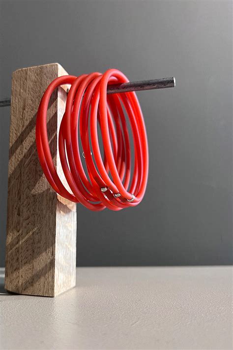 Rosalba Galati Orange Pvc Stack Cuff Aniseed Boutique