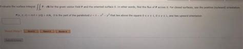 Surface Integral Chegg