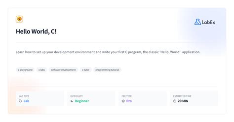 Create Your First C Program The Hello World Tutorial Labex
