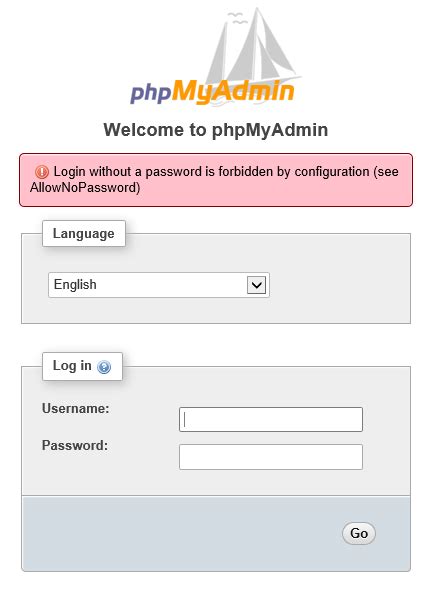 Phpmyadmin Says Login Without A Password Is Forbidden By Configuration
