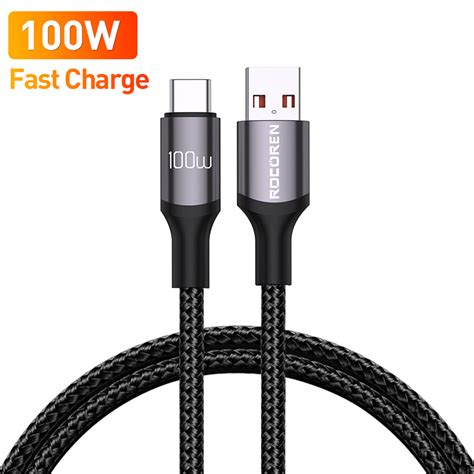 Rocoren Usb Type C Cable 100w Fast Charging Charger Cable For Xiaomi