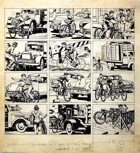 Wheels Bicycle Card Art 1953 In Don Emerys 4h Comic Art Gallery Room