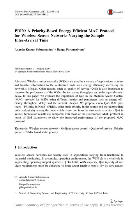 Prin A Priority Based Energy Efficient Mac Protocol For Wireless Sensor Networks Varying The