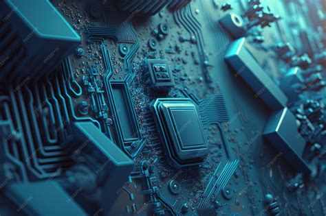 Premium Photo Detailed Abstract Blue Pcb Backgroundgenerative Ai