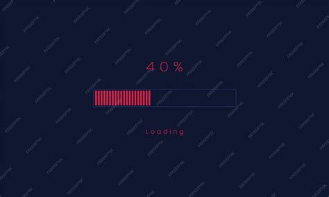 Premium Vector 40 Percent Uploading Progress Bar Red Loading And Processing Menu Bar Design