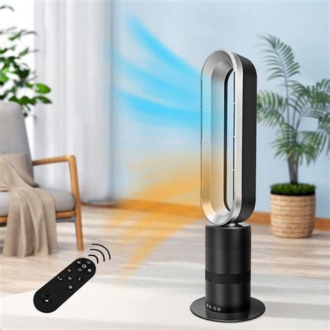 26 2 In 1 Space Heater Bladeless Tower Fan With Remote Control