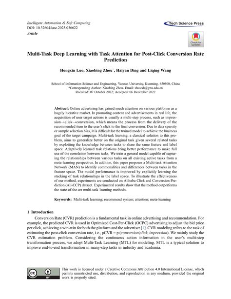 PDF Multi Task Deep Learning With Task Attention For Post Click Conversion Rate Prediction