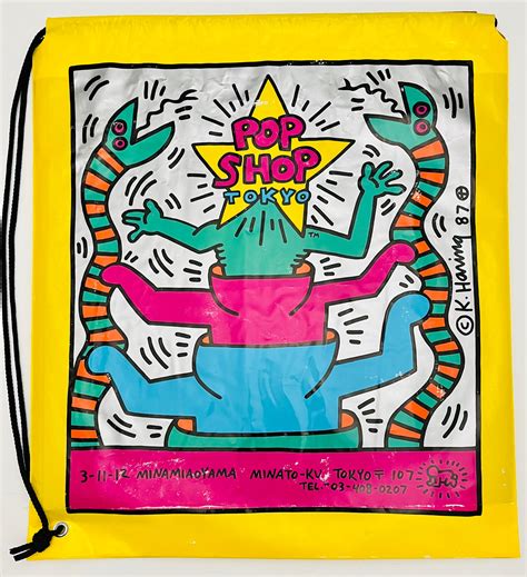 Original 1980s Keith Haring Pop Shop Tokyo Bag Keith Haring Pop Shop