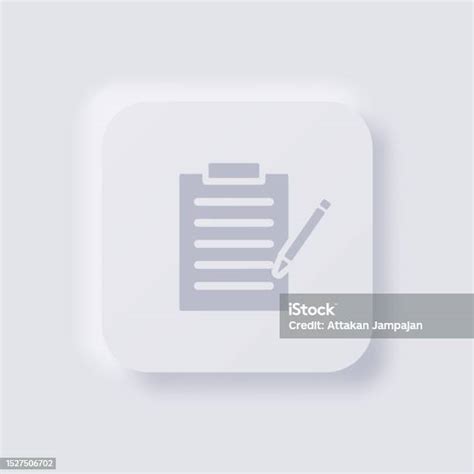 Clipboard Icon White Neumorphism Soft Ui Design For Web Design Application Ui And More Button