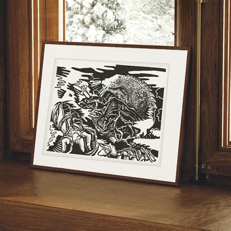 Ranger Linocut Print Nordic Nature Inspired Wall Art Signed