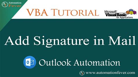 Add Signature In Vba Vba Outlook Automation Excel Vba Tutorial In Hindi Youtube