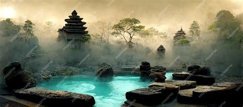 Premium Photo Japanese Landscape Spa Japanese Hot Springs Ancient
