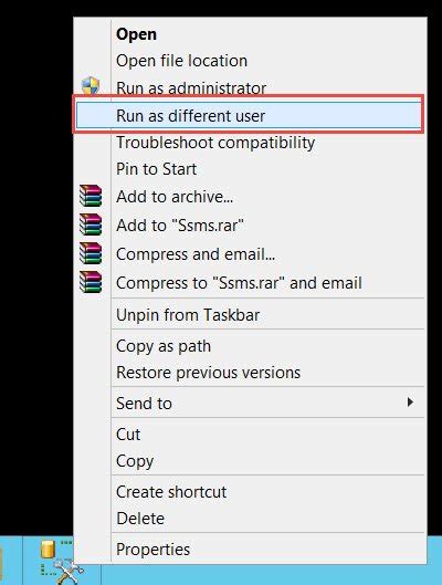 sql server trick running ssms with different windows account sql