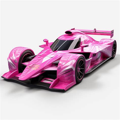 A Pink Racing Car With A Pink And White Design Premium Ai Generated Image