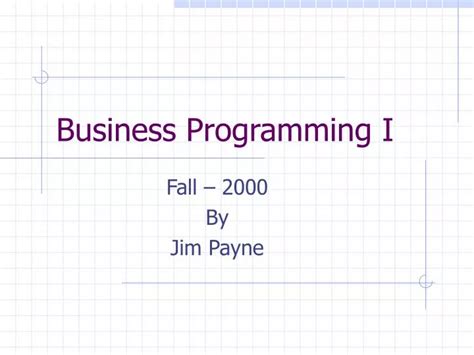 Ppt Business Programming I Powerpoint Presentation Free Download