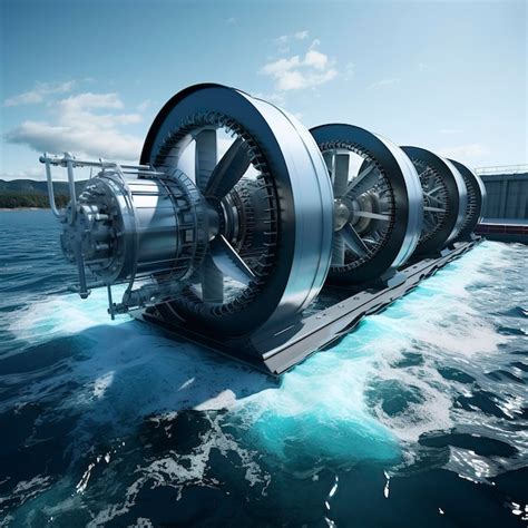 Premium Photo Photo Of A Tidal Energy Generator With Turbines In Tidal Currents