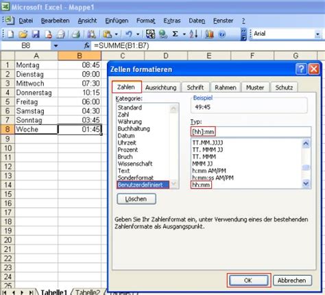 Excel Zeiterfassung Korrektes Addieren Von Stunden Und Minuten Tipps Tricks And Kniffe